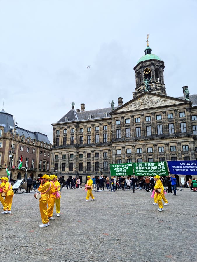 People Opposing Chinese Communist Party CPP in Dam Square, Amsterdam ...