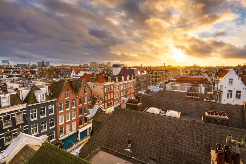 Amsterdam, Netherlands Rooftop View Editorial Photography - Image of ...