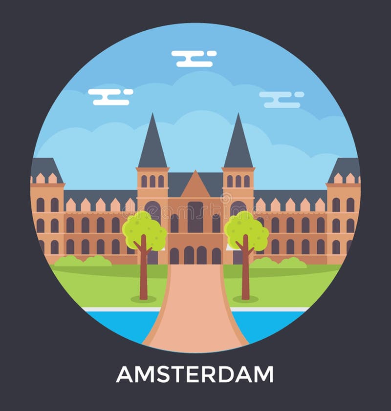 Amsterdam, Netherlands Vector Icon Stock Illustration - Illustration of ...