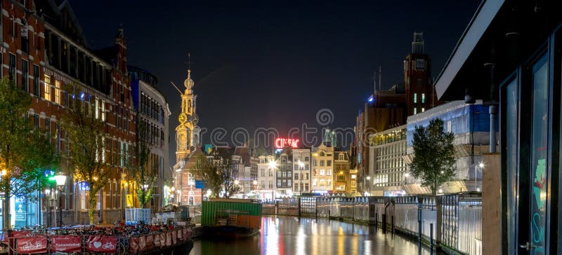 Amsterdam at Night, Netherlands Editorial Photo - Image of cityscape ...