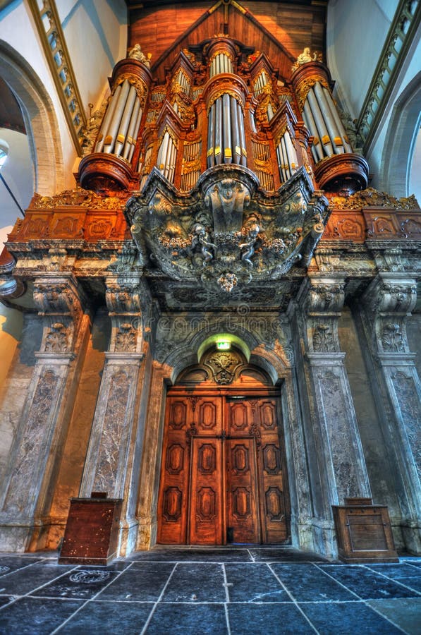 Amsterdam Oude Kerk Organ stock image. Image of drama - 23845335