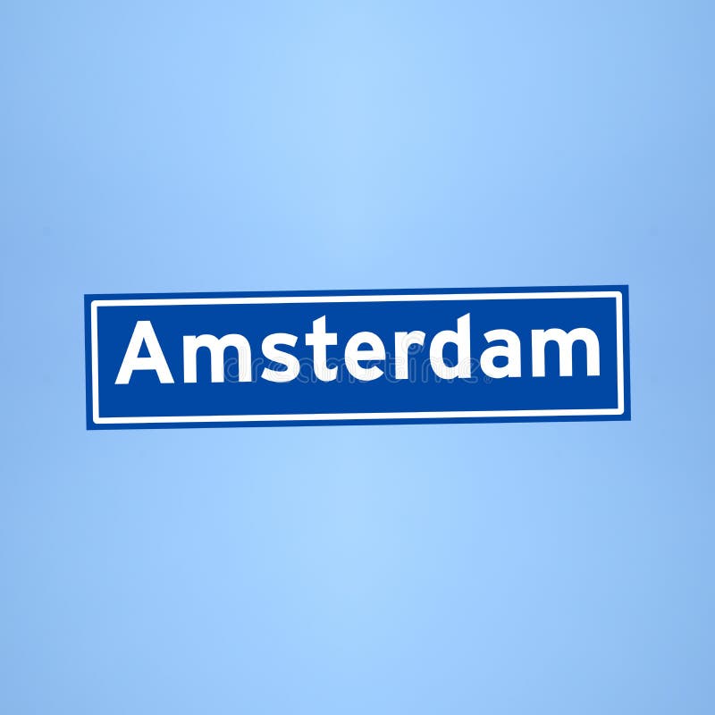 Amsterdam Place Name Sign in the Netherlands Stock Illustration ...