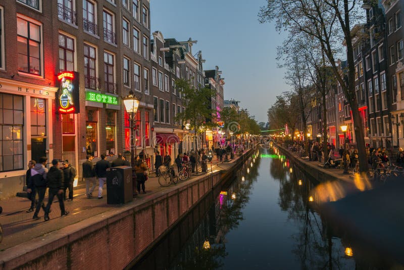 Amsterdam Red-light-district Editorial Image - Image of water ...