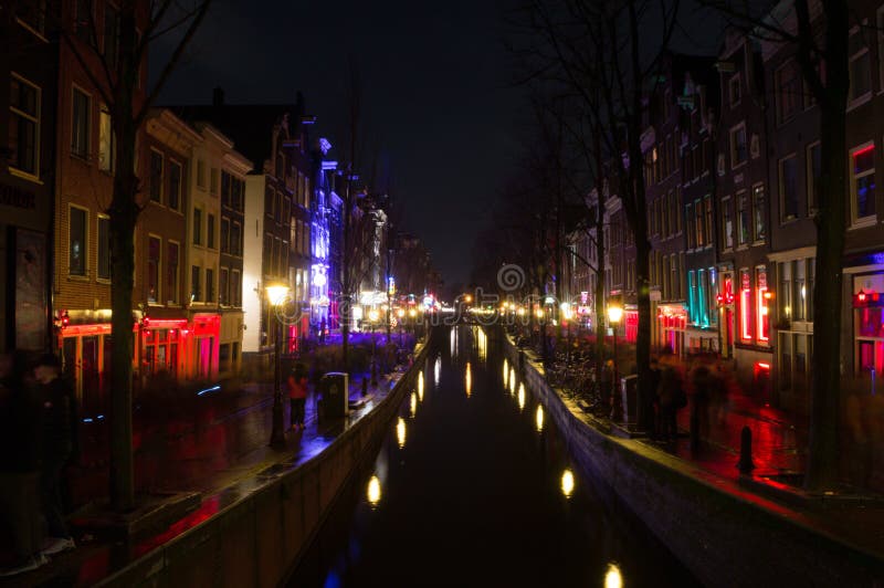 Amsterdam Red Light District at Night during New Yearâ€™s Eve Stock ...
