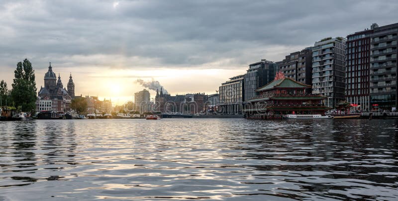 Amsterdam River Amstel. editorial photography. Image of destination ...