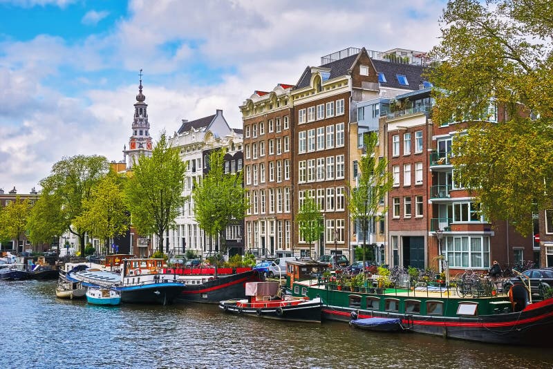 Amsterdam in the Spring stock image. Image of building - 108551701
