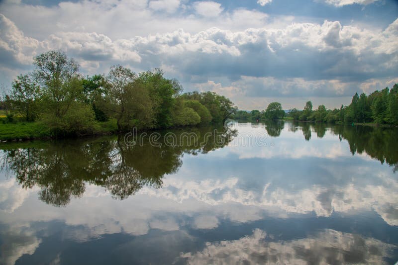 Main River in Near Erlenbach am Main Germany. Stock Photo - Image of ...