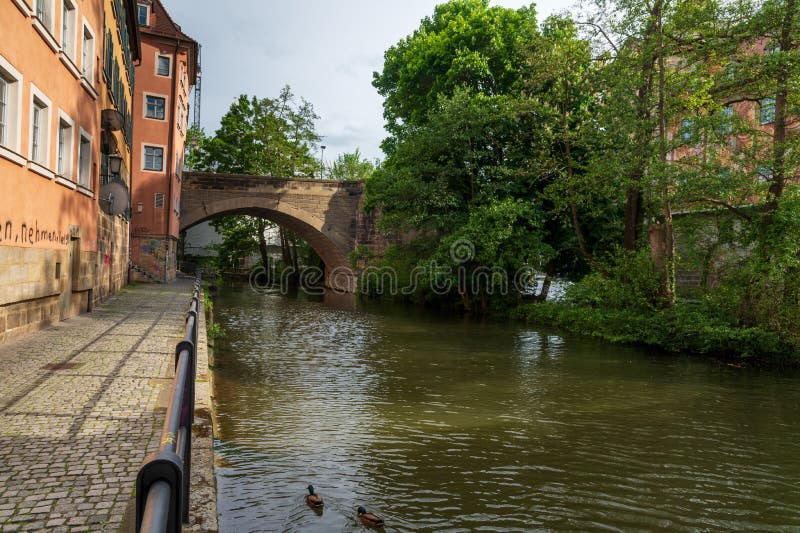 Linker Regnitzarm Left Arm of the Regnitz Bamberg Germany Editorial ...