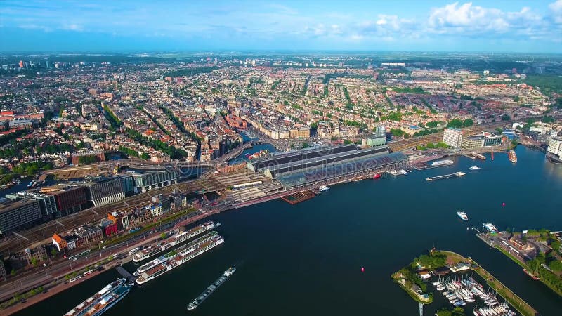 Amsterdam Train Station Aerial View Stock Image - Image of train ...