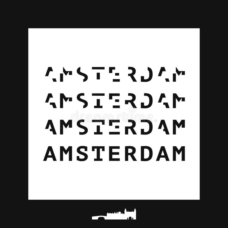 Amsterdam Typography Minimalist Vector Image for Sticker, Logo, Icon ...