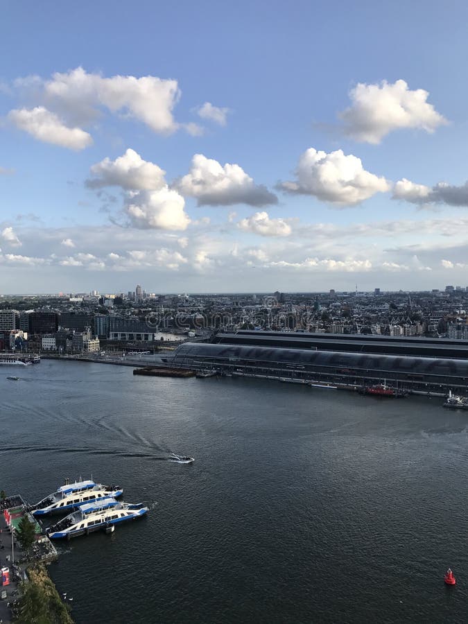 Amsterdam View from Adam Tower Editorial Photography - Image of channel ...