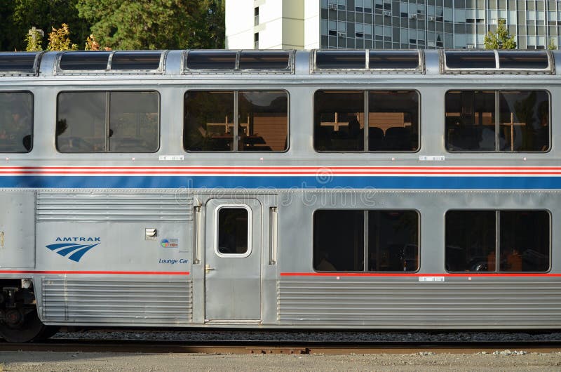 Amtrak Train Lounge Car editorial image. Image of locomotive - 21317725