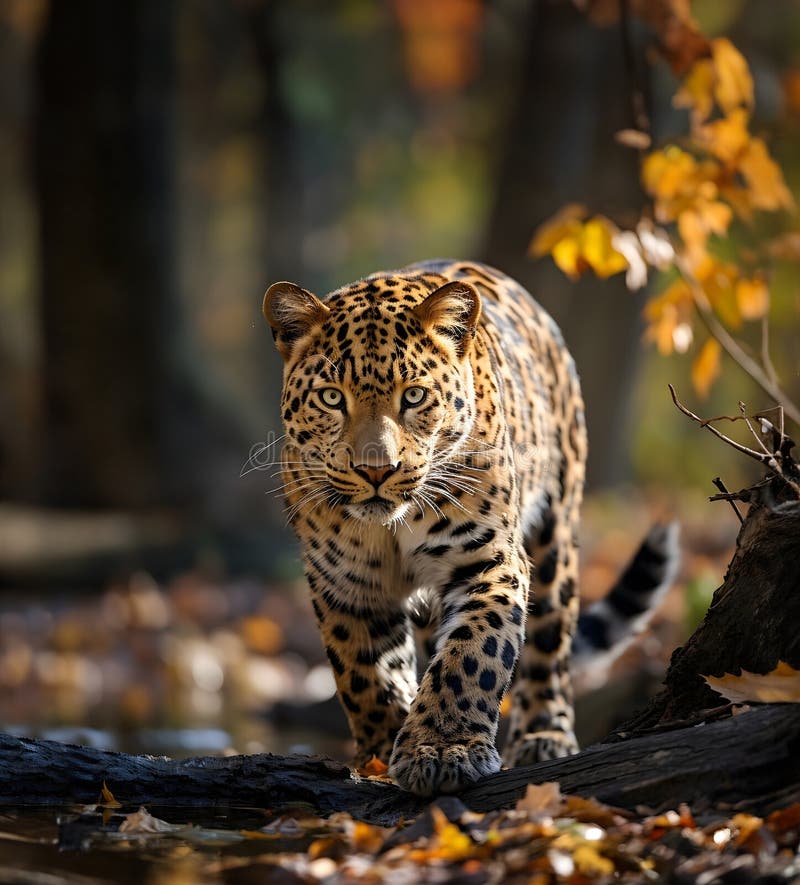 Amur Leopard in Natural Habitat. Wild Animal. Ai Generated Stock ...