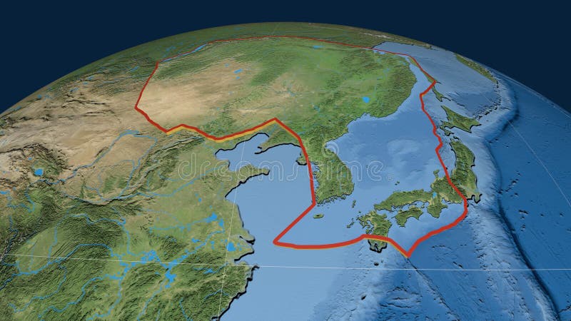 Amur Plate Extruded - Satellite Stock Illustration - Illustration of ...