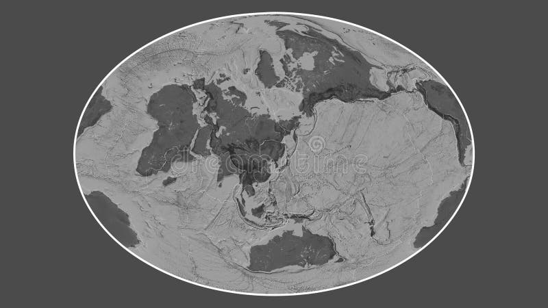 Amur Plate - Global Map. Fahey. Bilevel Stock Illustration ...