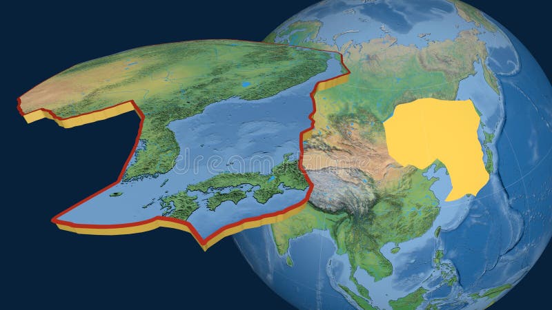 Amur Plate Presented - Natural Earth Stock Illustration - Illustration ...