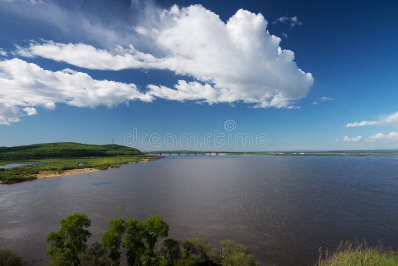 The Amur river. stock image. Image of real, flow, bushes - 55141415