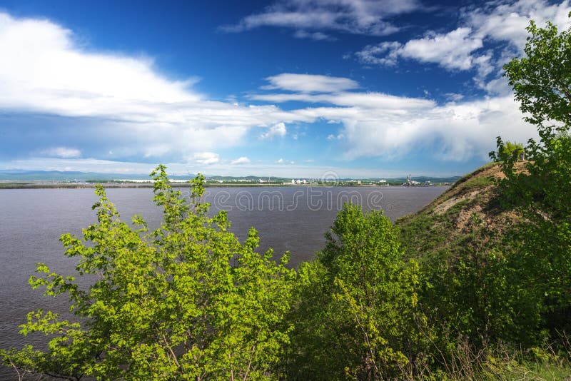 The Amur river. stock image. Image of fresh, flow, horizon - 55141419