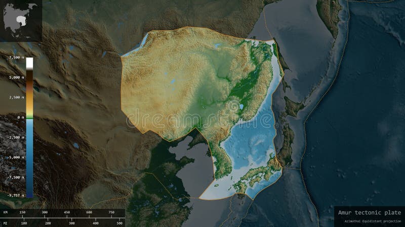 Amur Plate Presented - Natural Earth Stock Illustration - Illustration ...