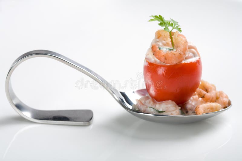 Amuse Bouche with Cherry Tomato Stock Image - Image of restaurant, dine ...
