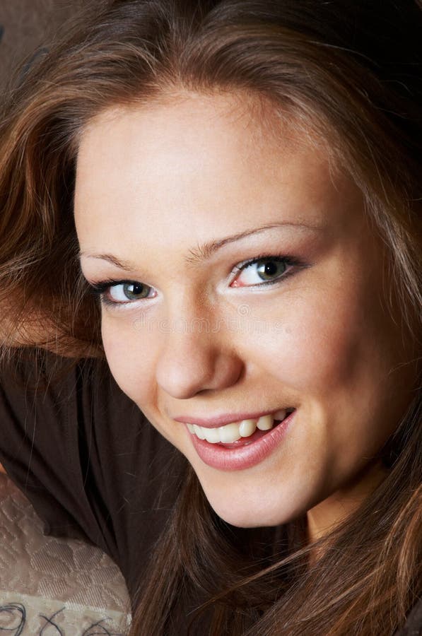 Meaningful Glance and Scarcely Perceptible Smile Stock Photo - Image of ...