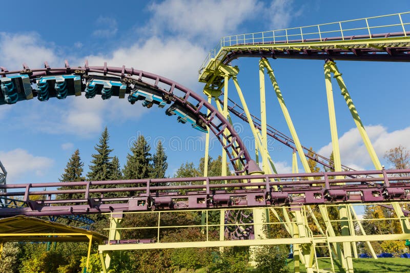 Amusement Attractions Roller Coaster Ride Stock Photo - Image of ...