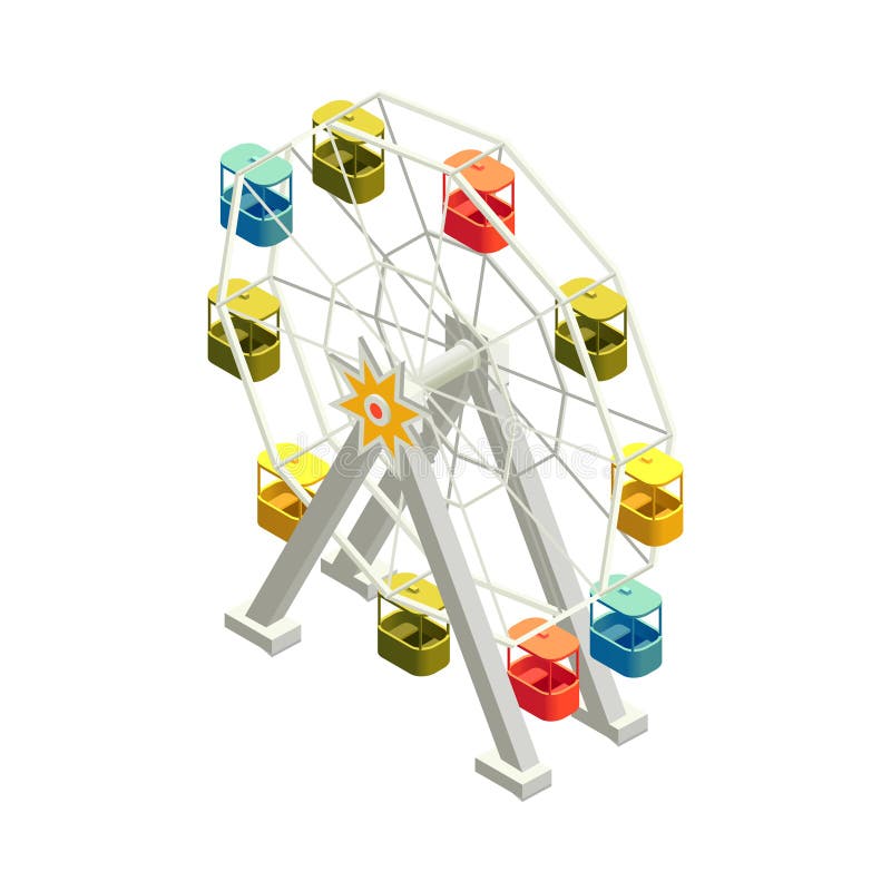 Amusement Ferris Wheel Composition Stock Vector - Illustration of ...