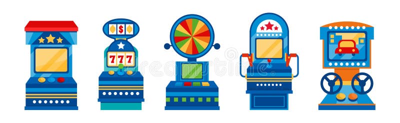 Amusement Game Machine and Control Panel Vector Set Stock Vector ...