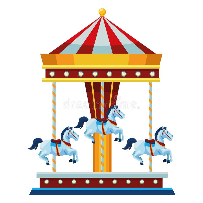 Amusement Park and Carousel Symbol Stock Vector - Illustration of ...