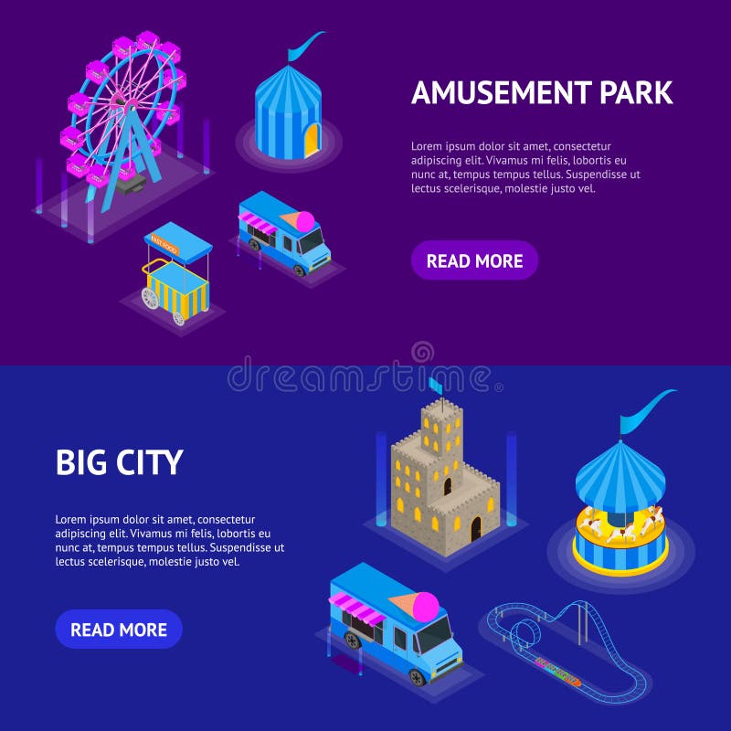 Carousel Attraction Leisure Entertainment Park Flat 3d Isometric Stock ... Carousel Attraction Leisure Entertainment Park Flat 3d Isometric Stock ...