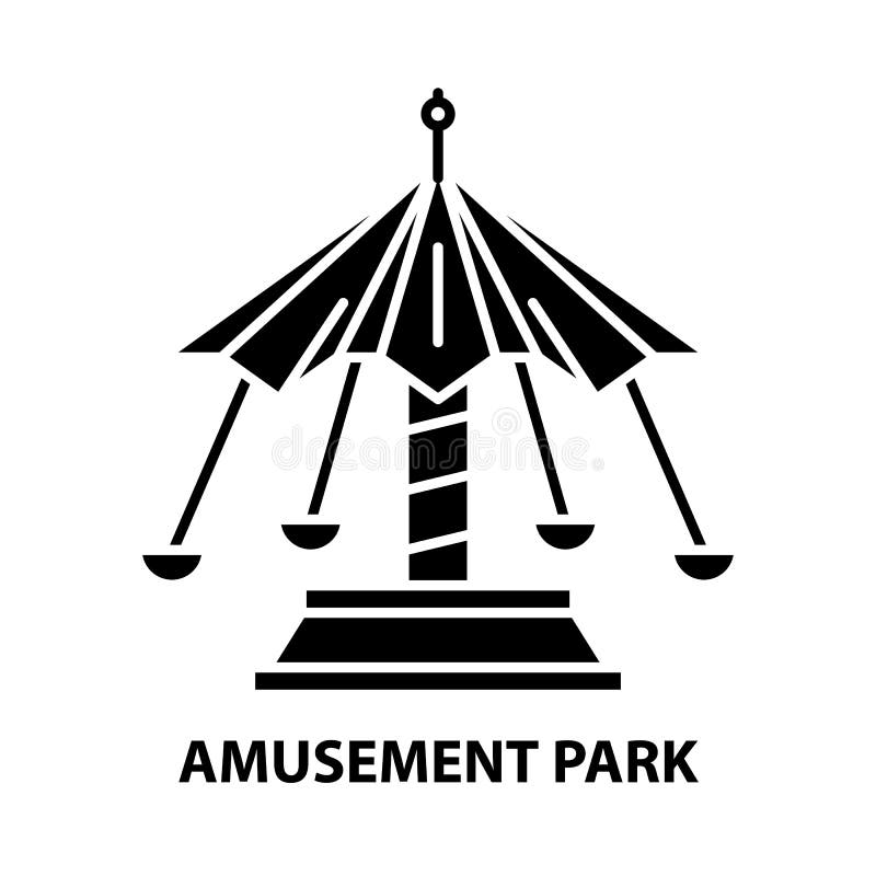 Amusement Park Icon, Black Vector Sign with Editable Strokes, Concept ...