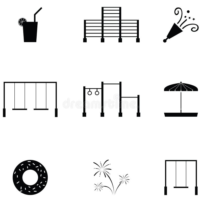Playground icon set stock illustration. Illustration of silhouette ... Playground icon set stock illustration. Illustration of silhouette ...
