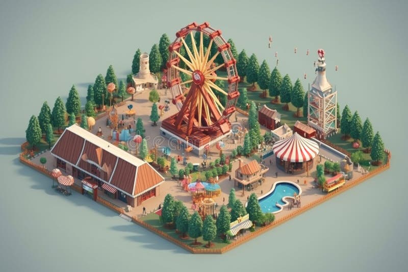 Isometric Theme Park Stock Illustrations – 208 Isometric Theme Park ...