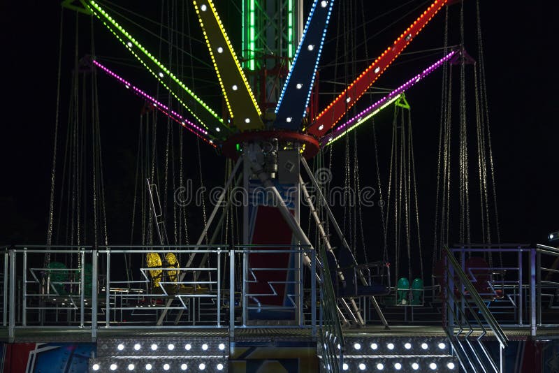 Amusement park lights stock image. Image of carnival - 190265887