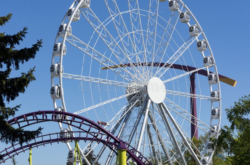 Amusement Park, Metal Carousel Rides Stock Image - Image of wheel ...