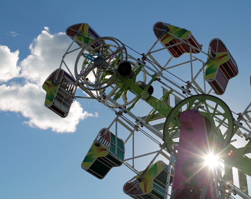 Ride at Fair Spinning Around with People Having Fun Stock Image - Image ...