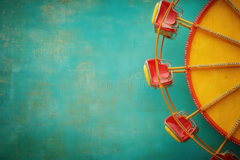 A Vibrant Amusement Park Ride with Colorful Seats Against a Clean ...