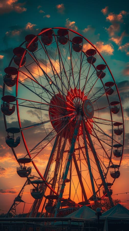 An Amusement Park with Rides on a Beach, in the Style of Punk Rock ...