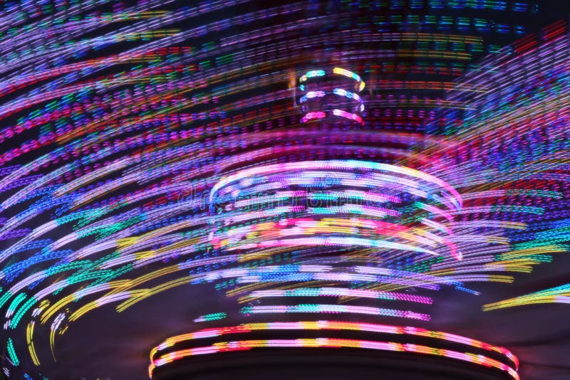 Amusement Park Spinning Lights Stock Photo - Image of move, circle ...