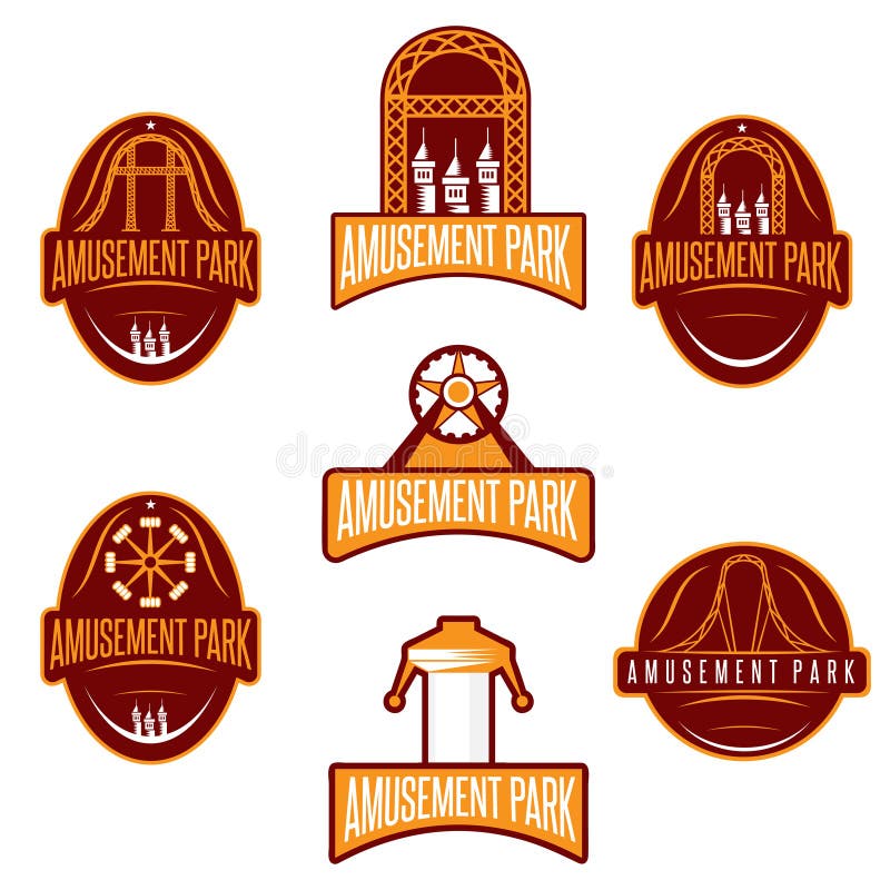 Amusement Park Sport Labels Set Vector Design Stock Vector ...