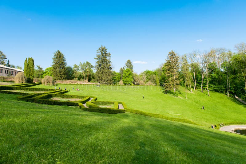 Amusement Park Spring Landscape Stock Photo - Image of bright, blossom ...