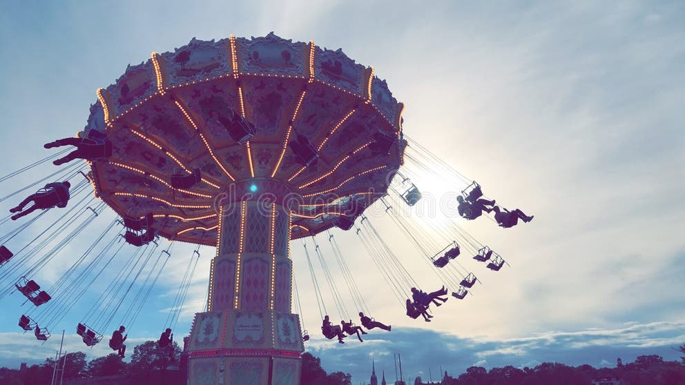 Amusement park editorial photo. Image of parachuting - 94080031