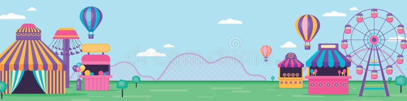 Amusement Park Template Design Stock Illustration - Illustration of ...