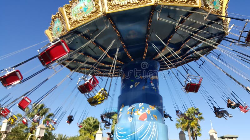 Amusement Ride, People in the Air, Sitting Swing Chairs for Fun ...