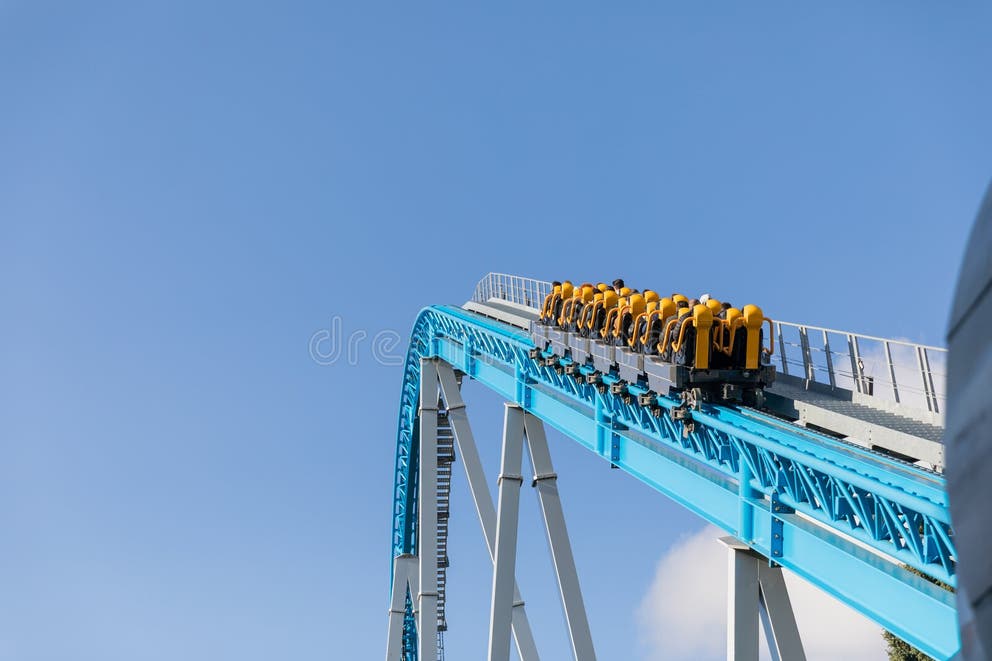 Amusement Roller Coaster for Fun in the Park Stock Image - Image of ...