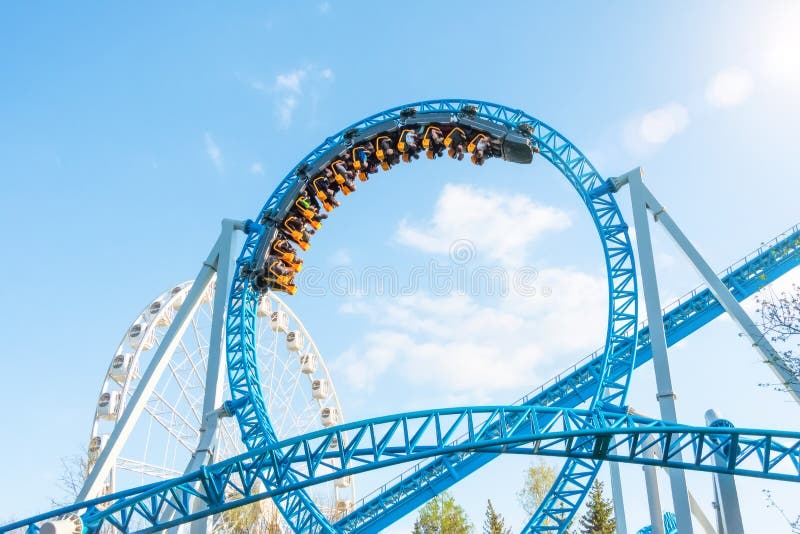 Roller Coaster Yellow Red Up Down Turn And A Passing Loop Feint Spiral