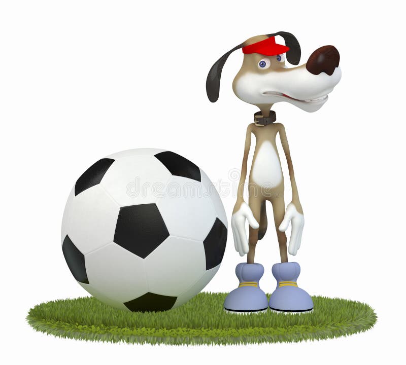 Amusing 3d Dog Football Player. Stock Illustration - Illustration of ...