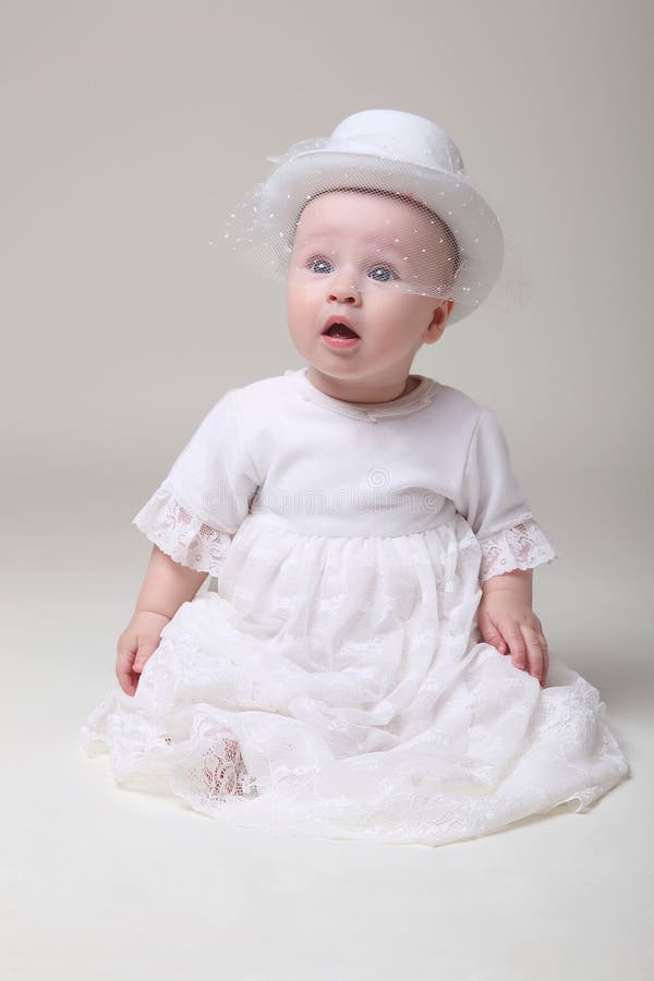 Amusing baby in retro hat stock image. Image of pretty - 17406557