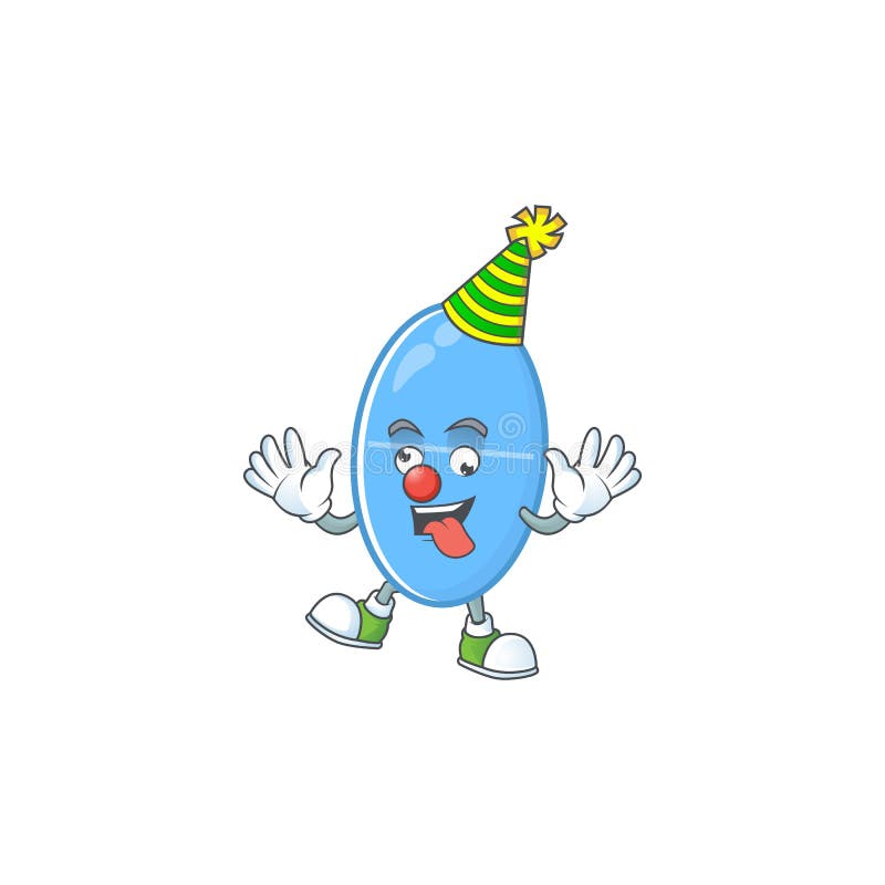 Amusing Clown Blue Capsule Cartoon Character Mascot Style Stock Vector ...