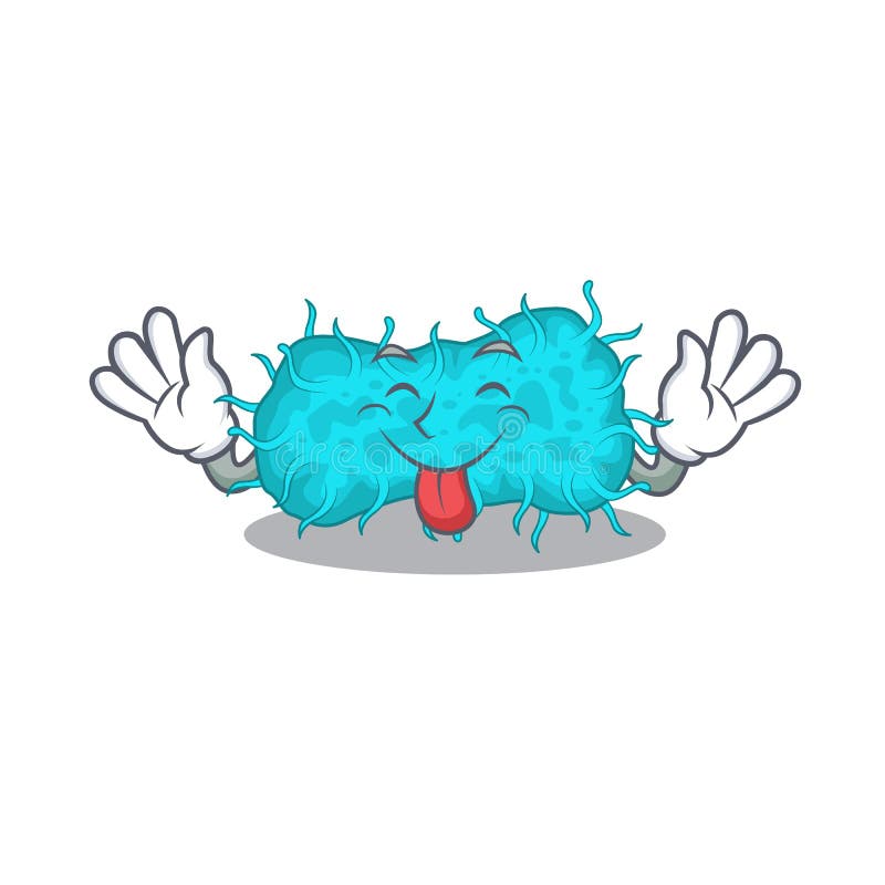 An Amusing Face Bacteria Prokaryote Cartoon Design with Tongue Out ...